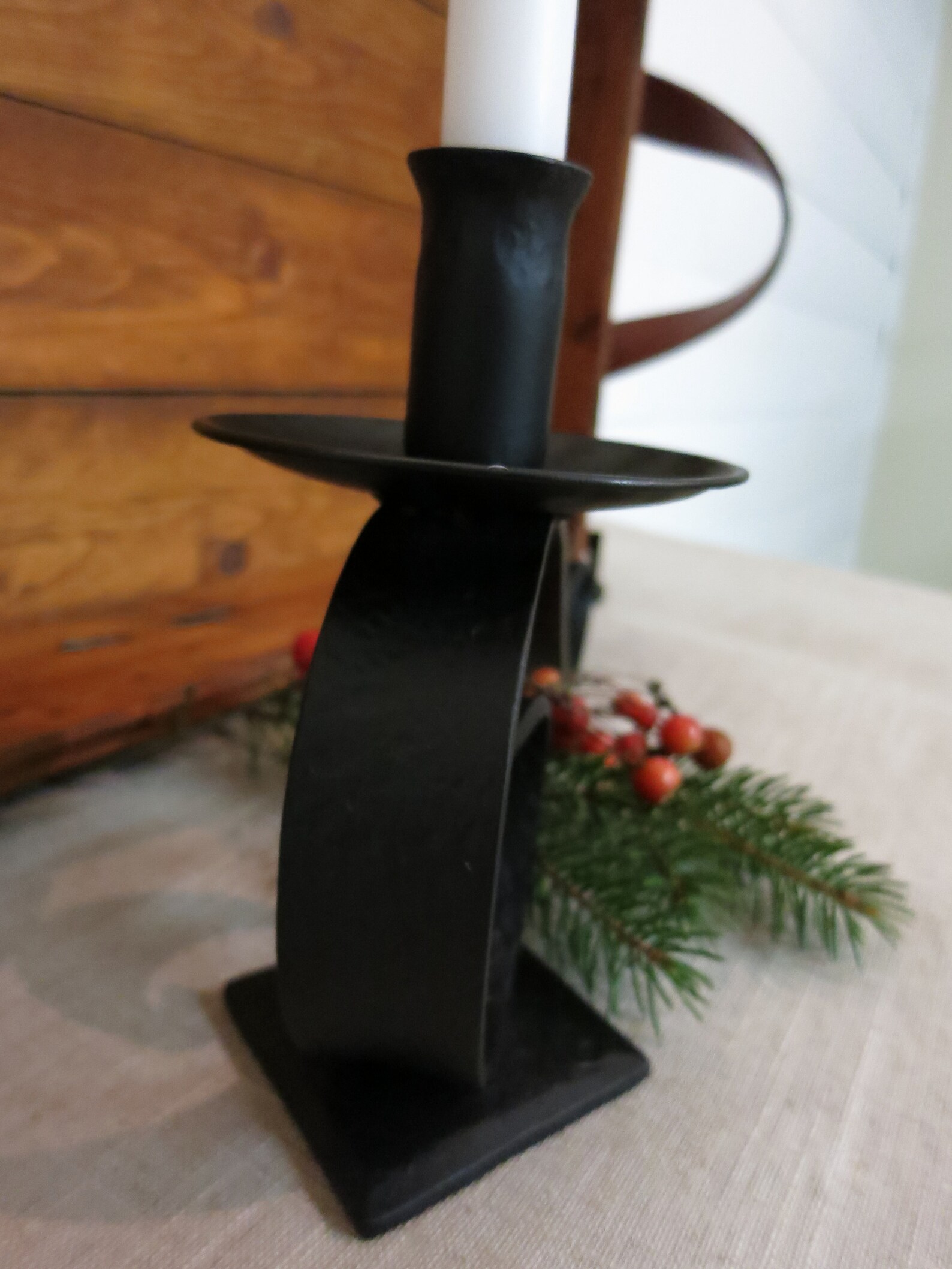 Made to Order- Hand Forged Candle Scroll, Iron Candlestick Stand - Etsy