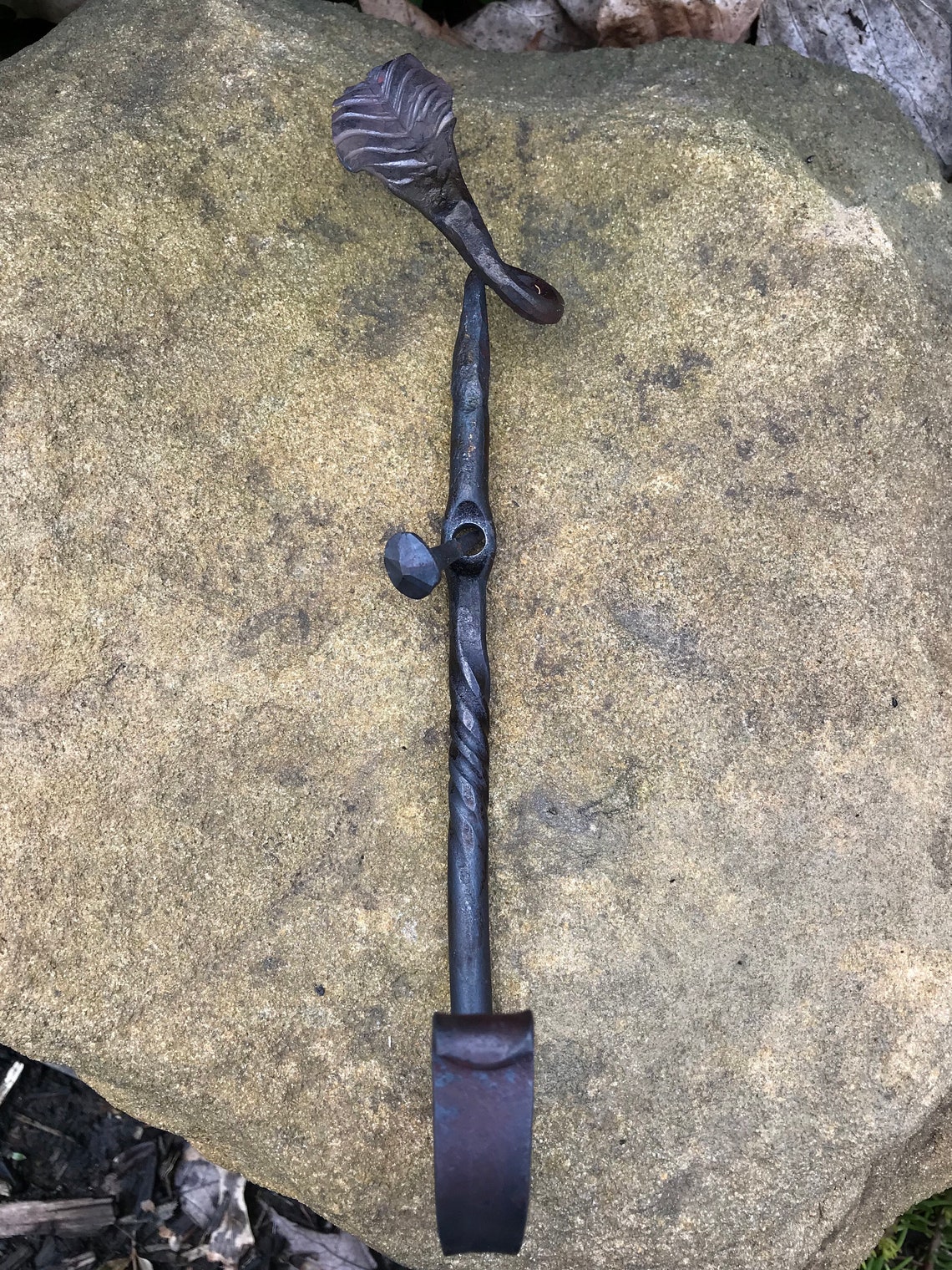 Hand Forged Leaf Hook - Etsy