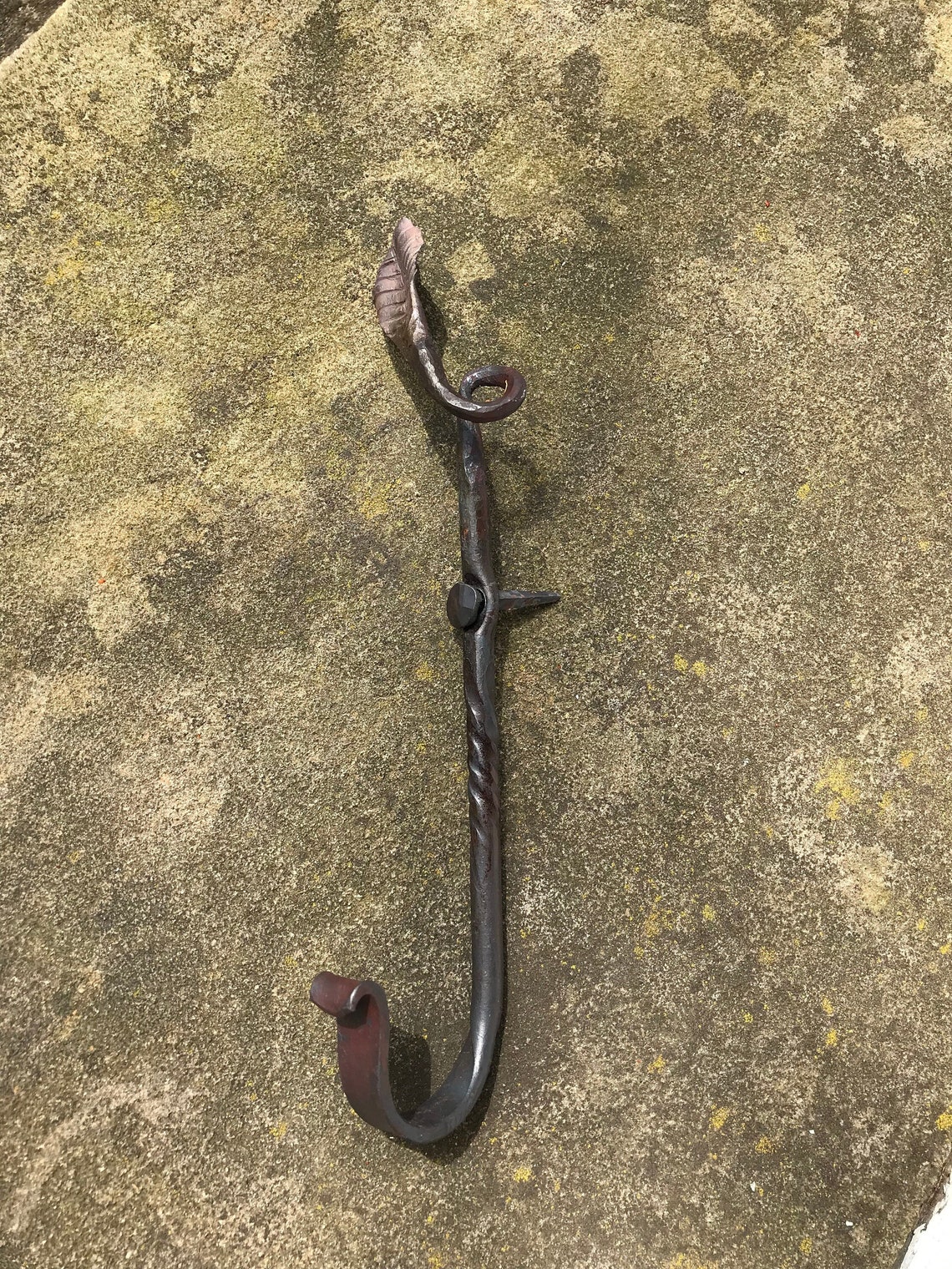 Hand Forged Leaf Hook - Etsy
