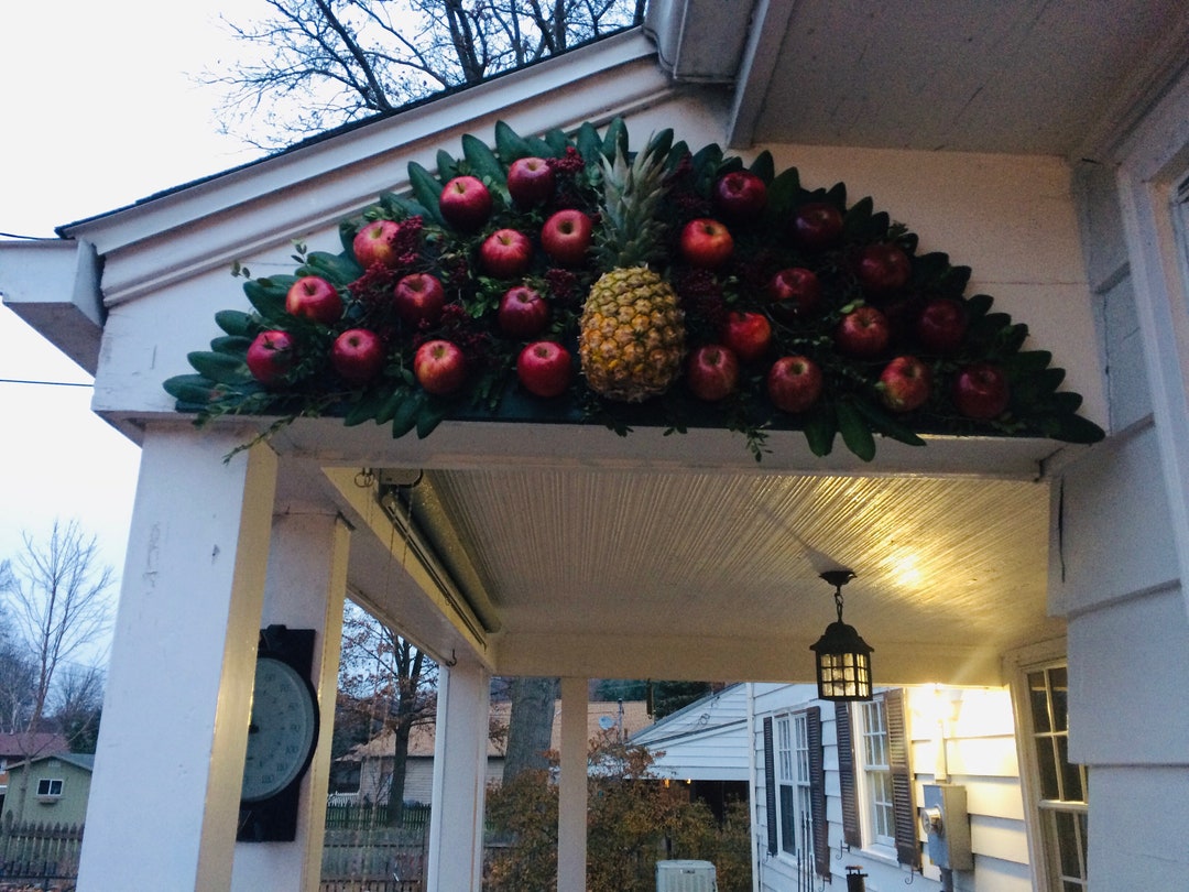 Williamsburg Style Holiday Fruit LARGE Door Topper, Apple Fan, Fruit ...