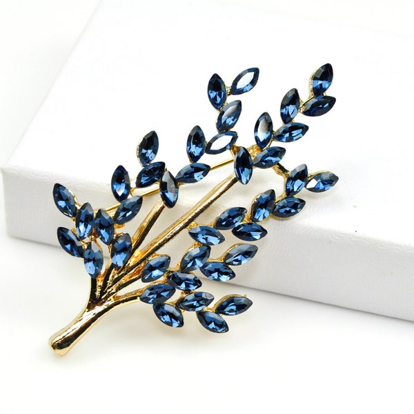 Navy Blue Brooch - Etsy