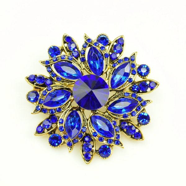 Blue Rhinestone Pin - Etsy