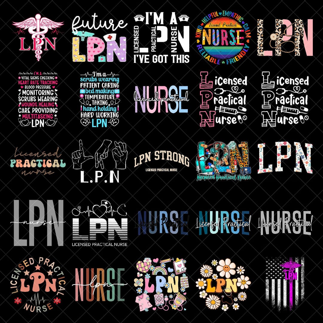 Licensed Practical Nurse PNG Bundle, LPN Sublimation Designs for Nurses ...