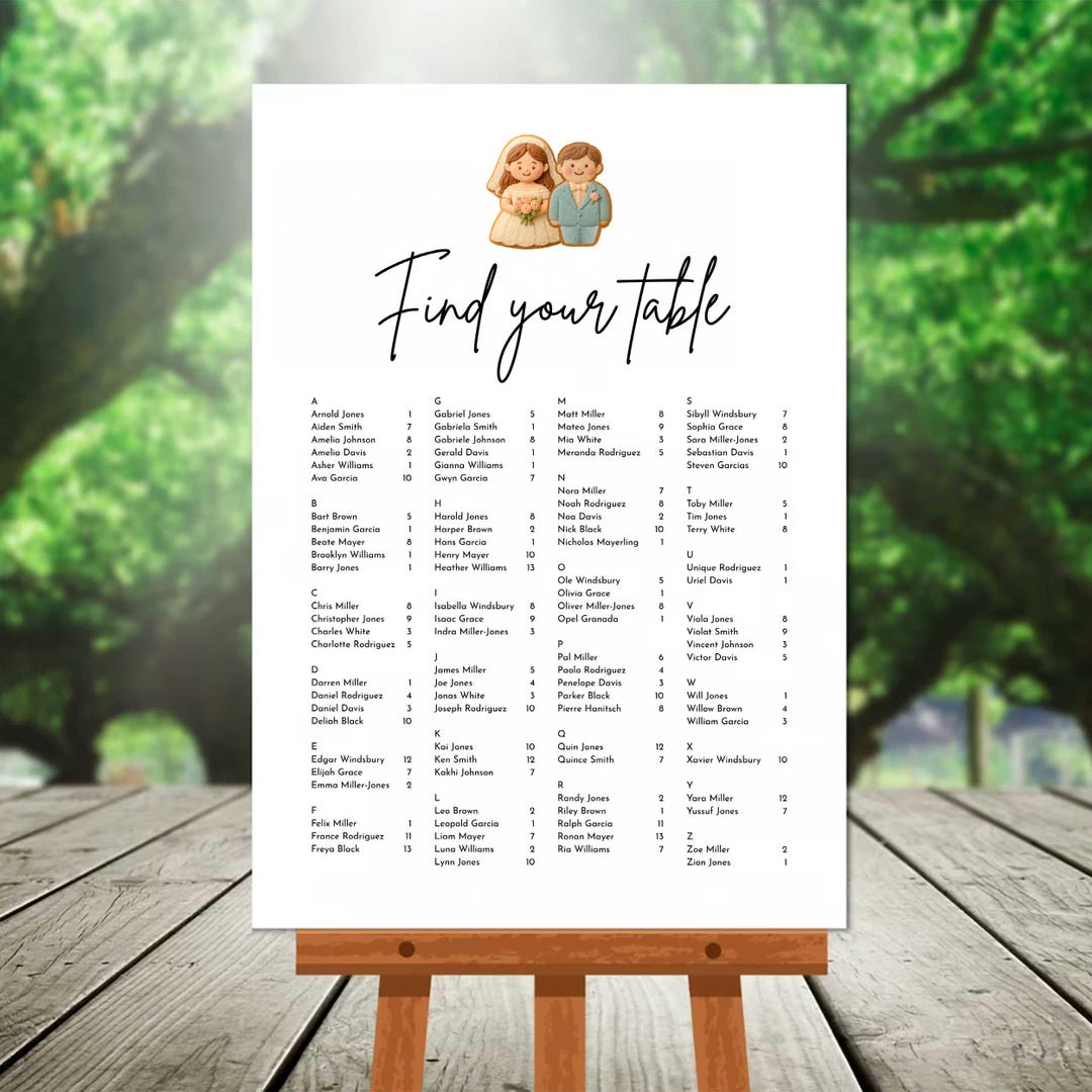 Minimalist Wedding Seating Chart / Mix & Match Template / Editable ...