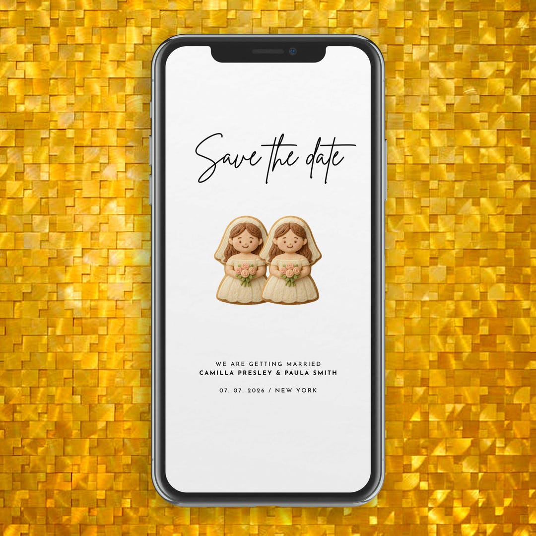 LGBTQ Wedding Invitation Template / Digital Save the Date Card ...