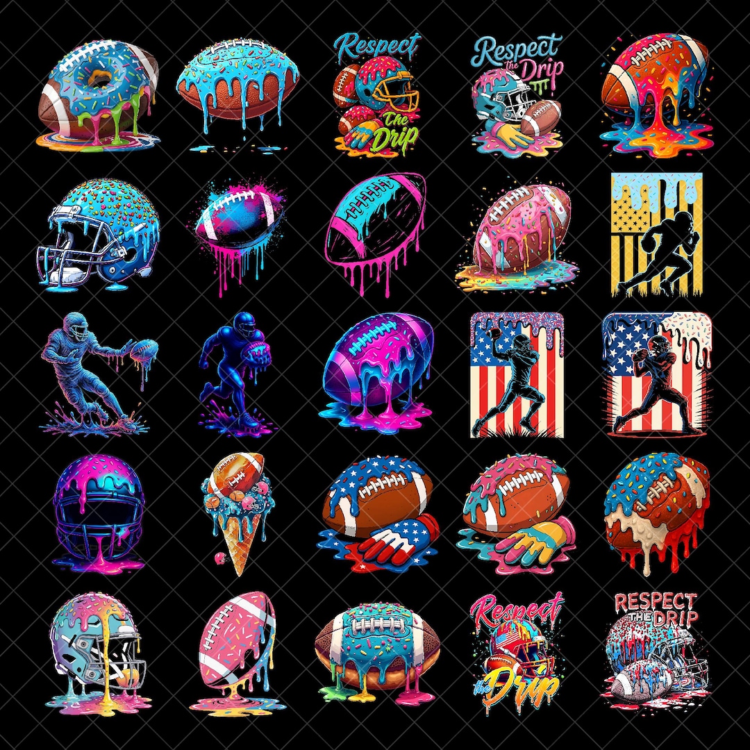 Football Drip PNG Bundle, Respect the Drip Football Clipart, Ice Cream ...