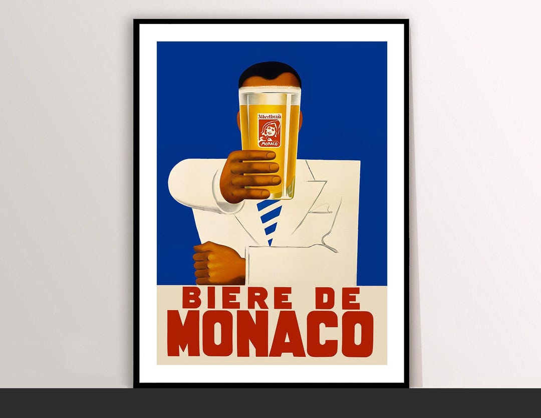 Biere De Monaco Art Deco Canvas Print: Vintage Food & Drink Poster - Etsy