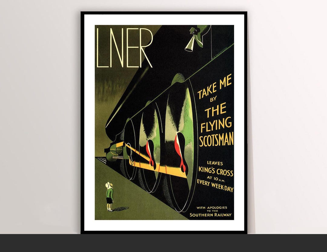 Vintage Railway Travel Poster: LNER Flying Scotsman, Southern Railway ...