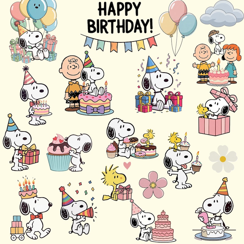 Snoopy Birthday Cakes - Etsy