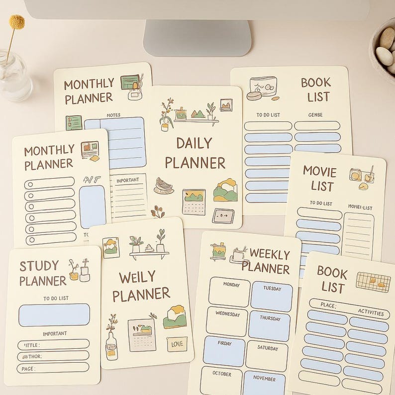 Printable Planner | Daily, Weekly, Monthly, Yearly Journal | Digital ...