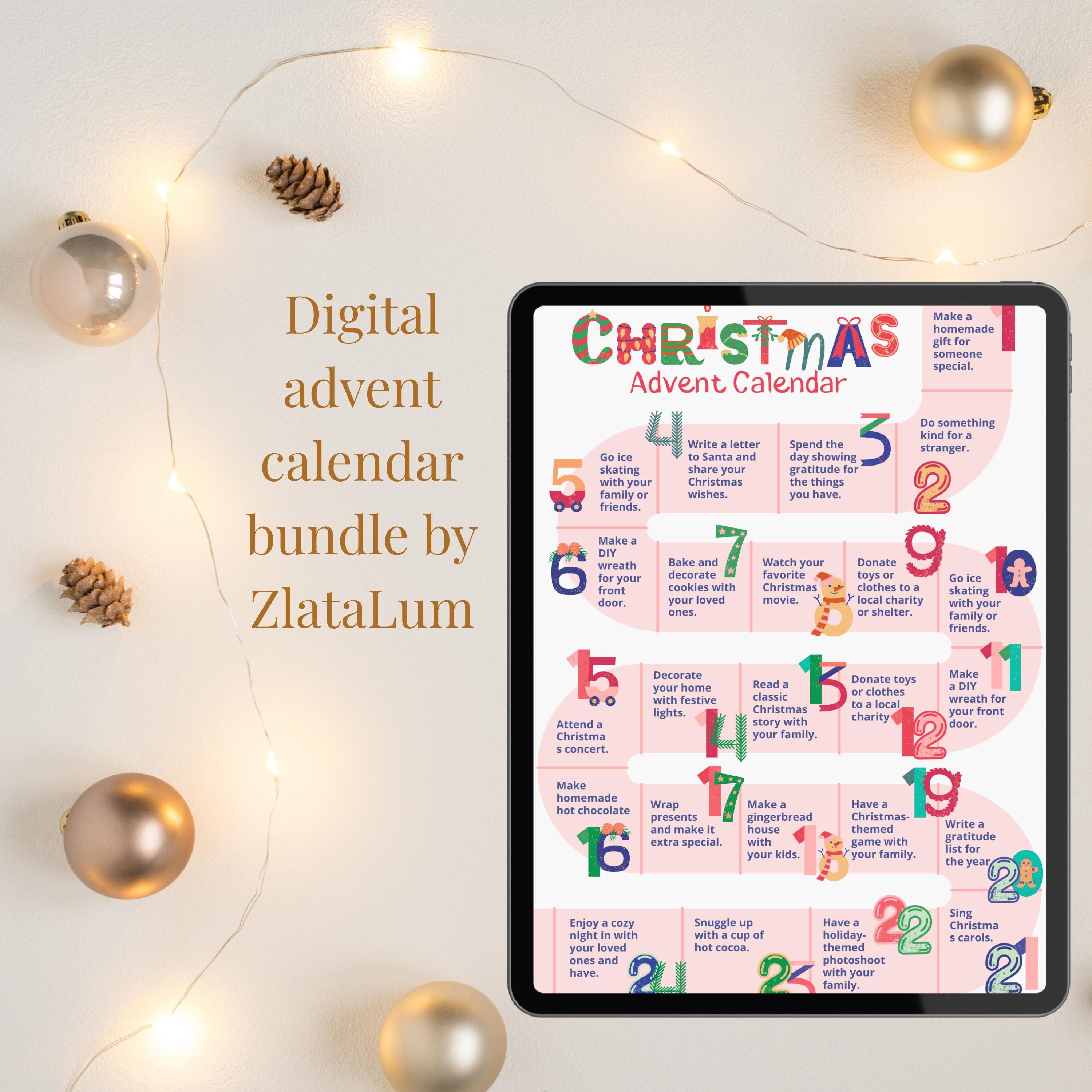 Christmas Advent Calendar Printable | Editable Canva Template | Family ...