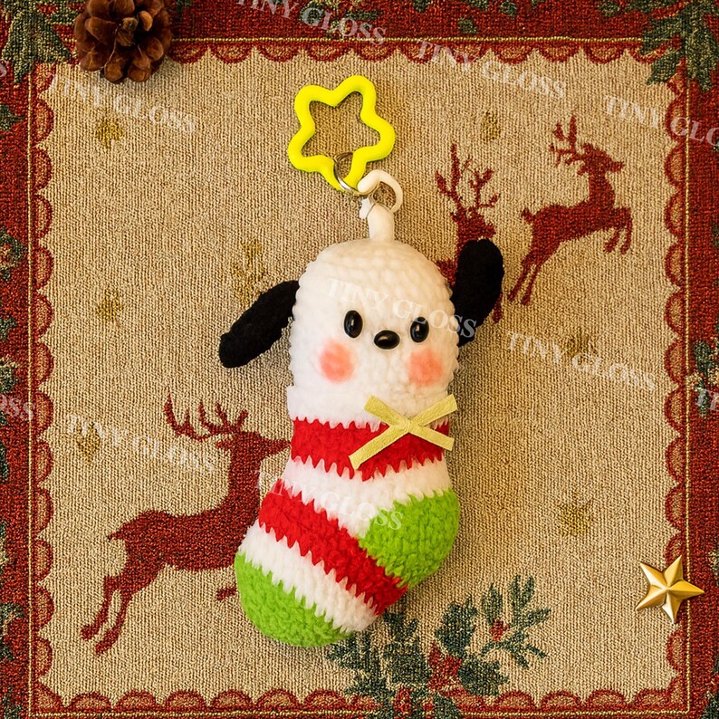 Christmas Dog Stocking Crochet Pattern: Puppy Ornament (PDF) - Etsy