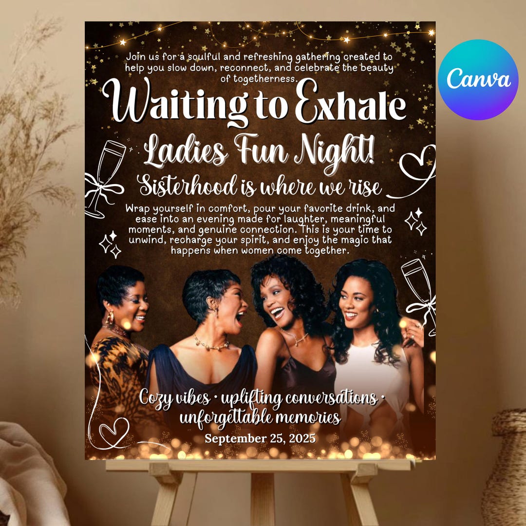 Waiting to Exhale Pajama Party Welcome Sign, Welcome Poster Board ...