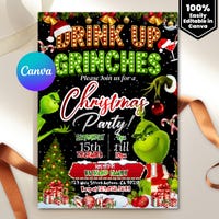 Editable Grinchmas Party Invite, Christmas Party Invitation, Don't Be a ...