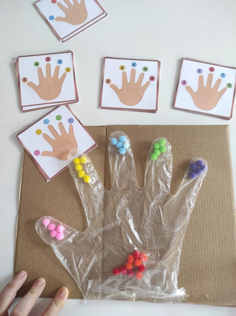 Pom Pom Color Matching Game Printable | Montessori Counting Activity ...