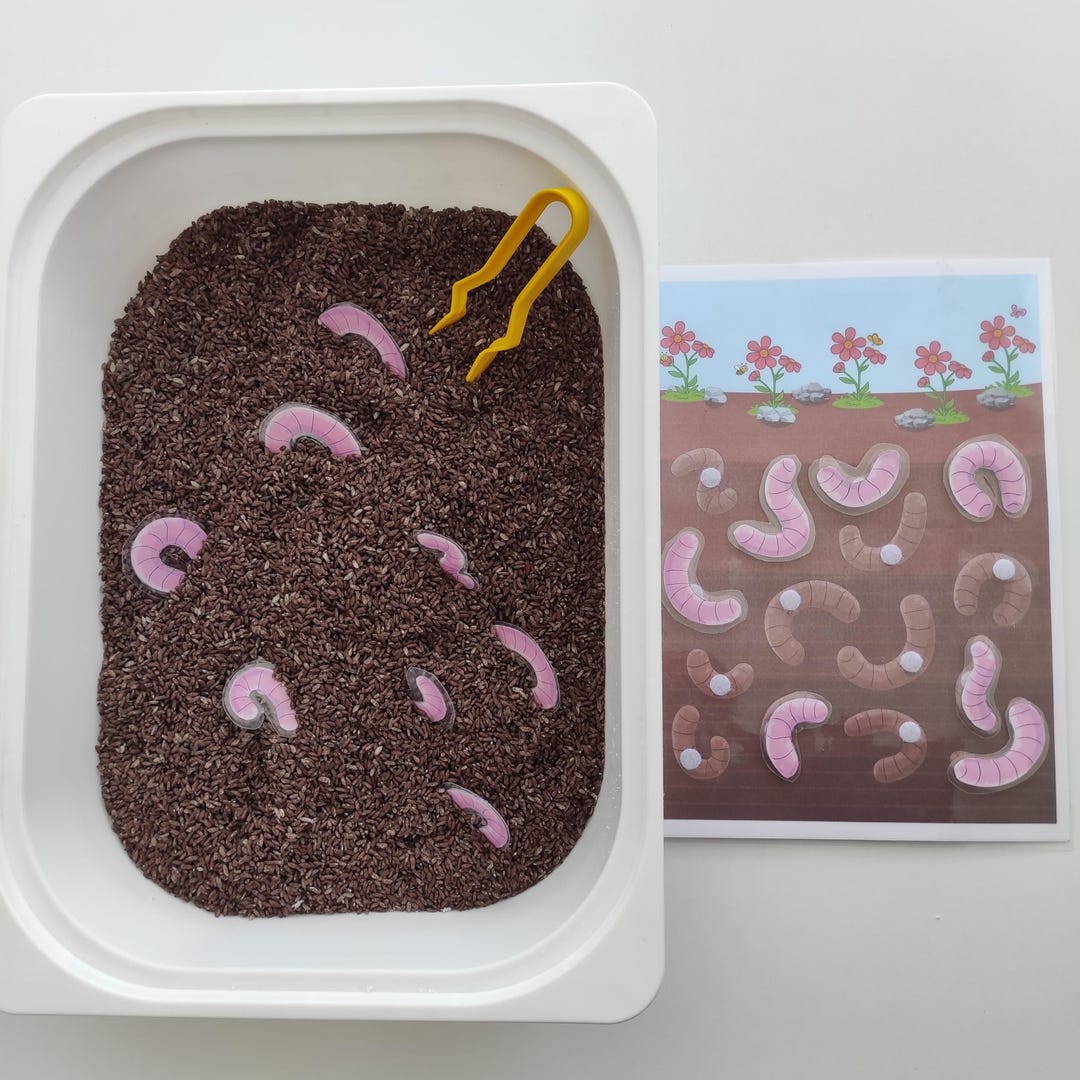 Printable Worm Sensory Bin Activity for Toddlers | Preschool Fine Motor ...