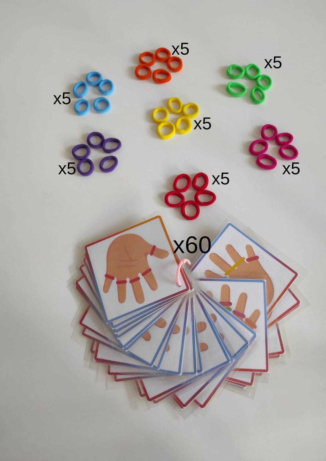 Montessori Fine Motor Busy Book Printable, Rubber Band Finger Matching ...