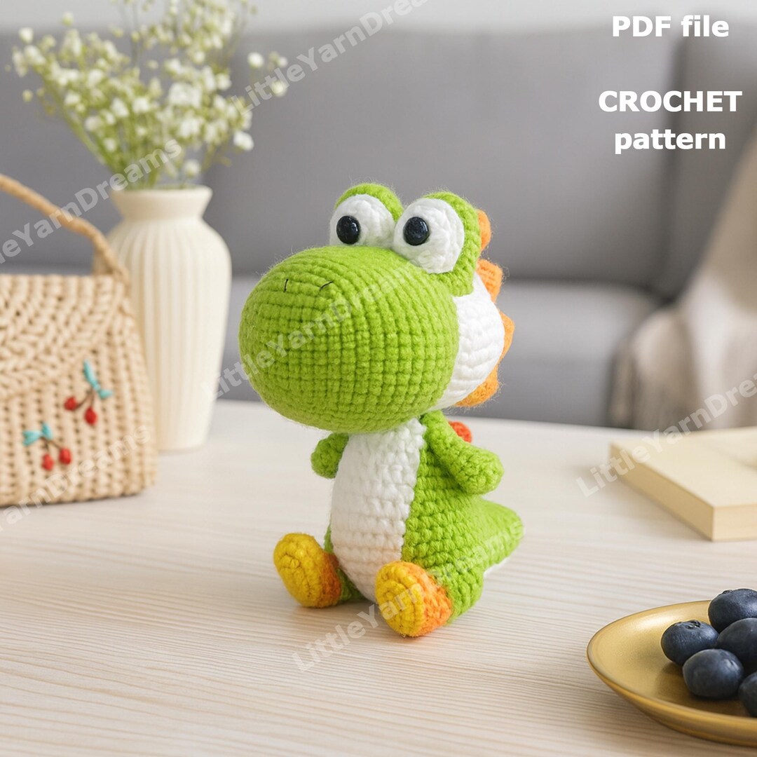 Amigurumi Dinosaur Crochet Pattern: Plush Green Toy (PDF Tutorial) - Etsy