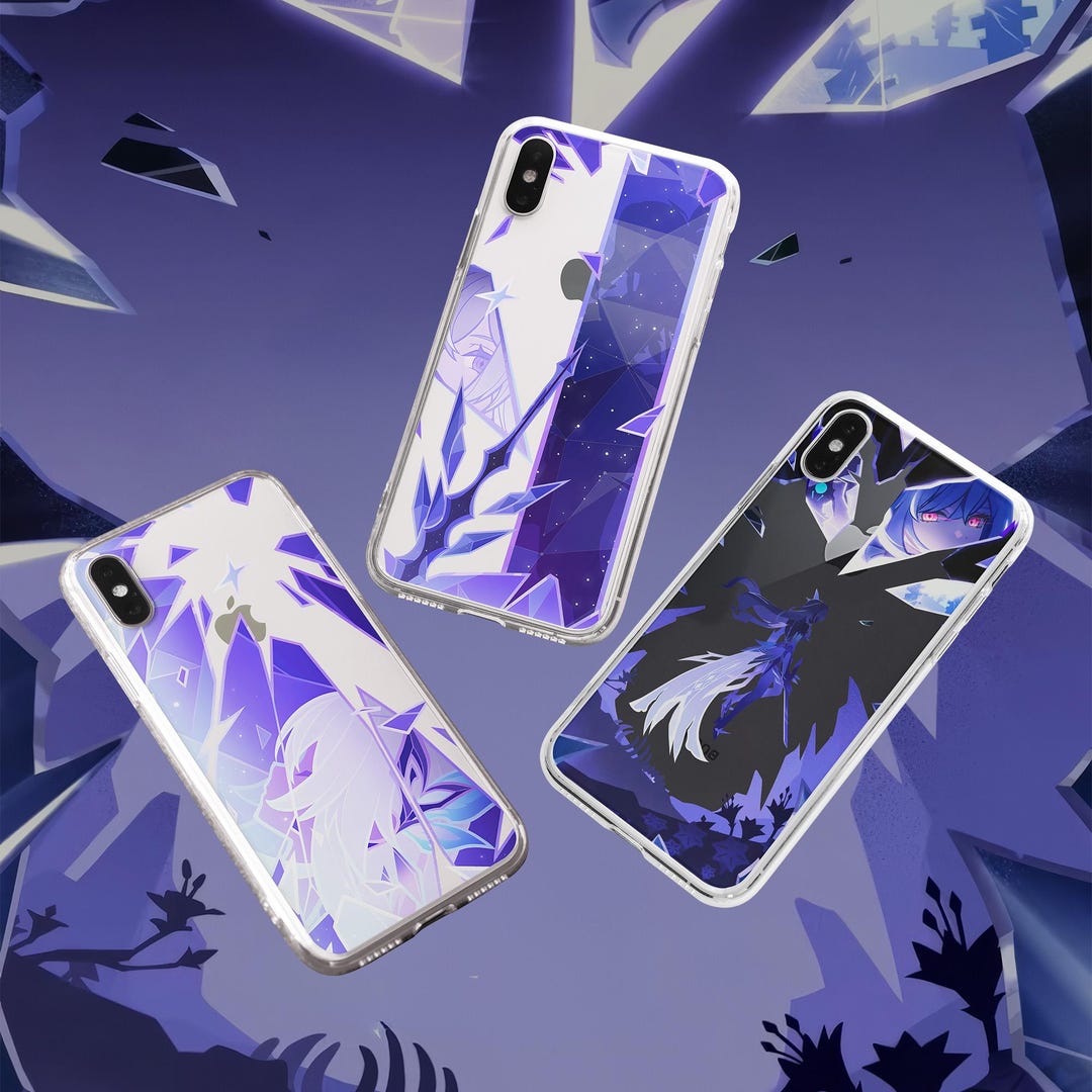 Skirk Genshin Impact Game Phone Case Glass, Soft TPU & Black Matte UV ...