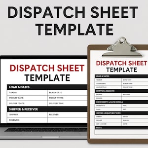 Dispatch Sheet Template for Trucking | Owner Operator | Editable Excel ...