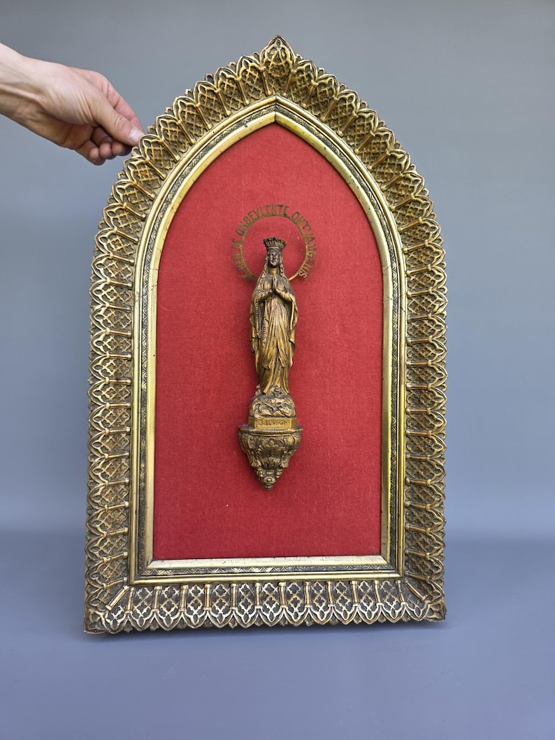 Antique Virgin Mary in Embellished Frame ++ - Etsy