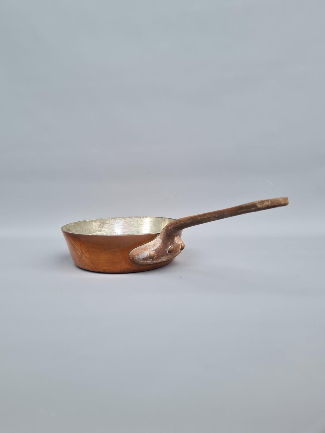 Belgian Vintage Large Saucepan, Solid Copper Cooking Pan With Wrought ...