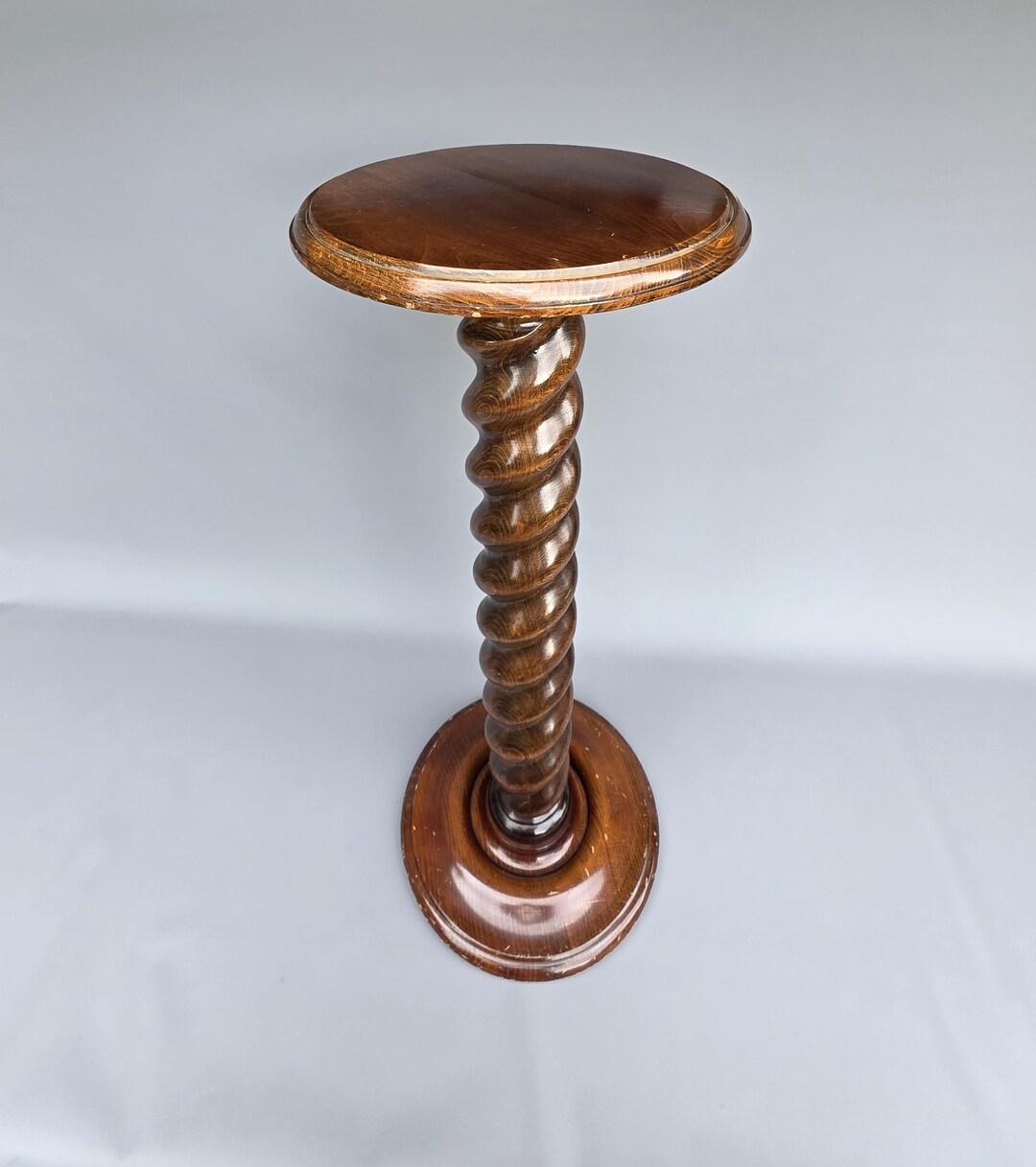 High Vintage French Turned Wooden Table - Plant Stand - Pedestal ++ - Etsy