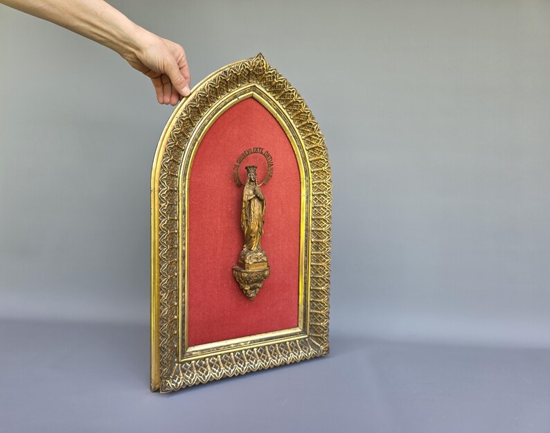Antique Virgin Mary in Embellished Frame ++ - Etsy