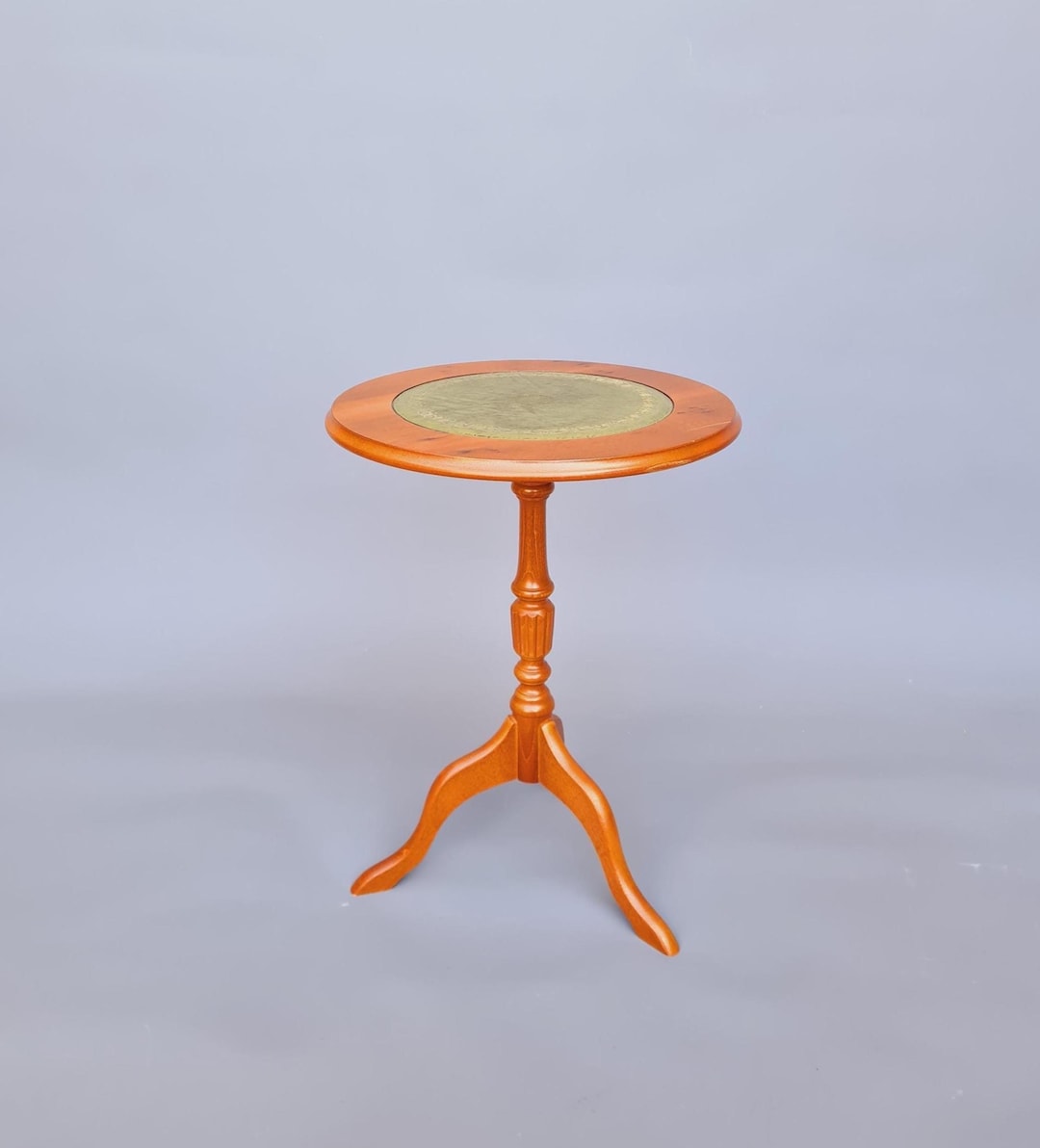 Vintage French Small Side Table / Stand / Wine Table With Leader Top ...