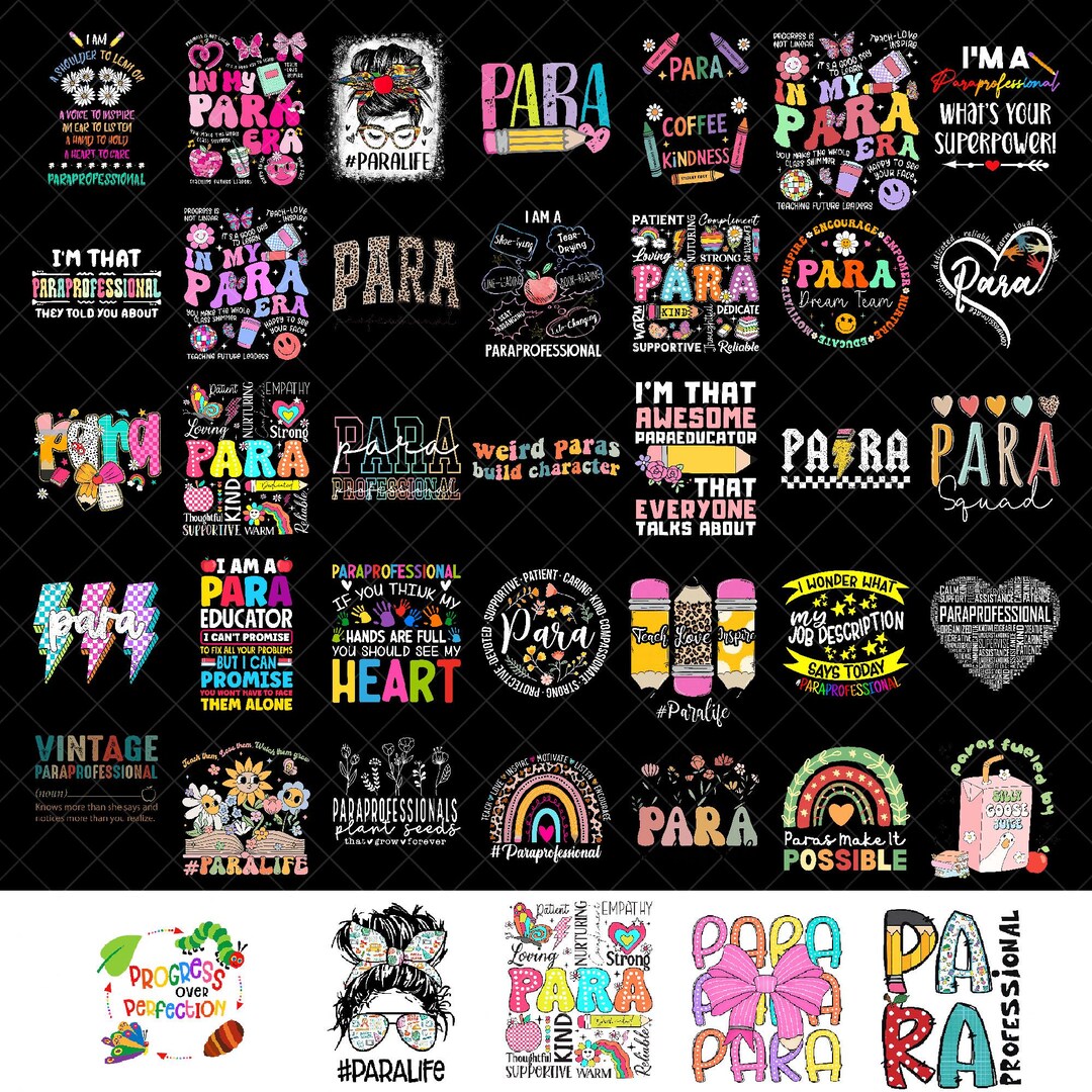 Paraprofessional PNG Bundle, Para Educator Appreciation Clipart ...