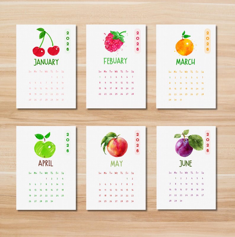 2026 Monthly Calendar Bundle - Printable Planner, Kids, Home, School ...