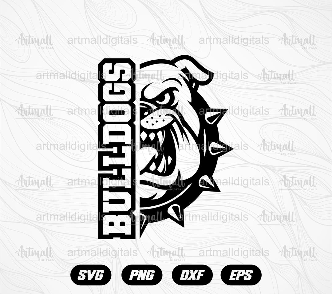 Bulldog Mascot Svg, Bulldog Strong Svg, Bulldog Paw Claw, Bulldog Face ...