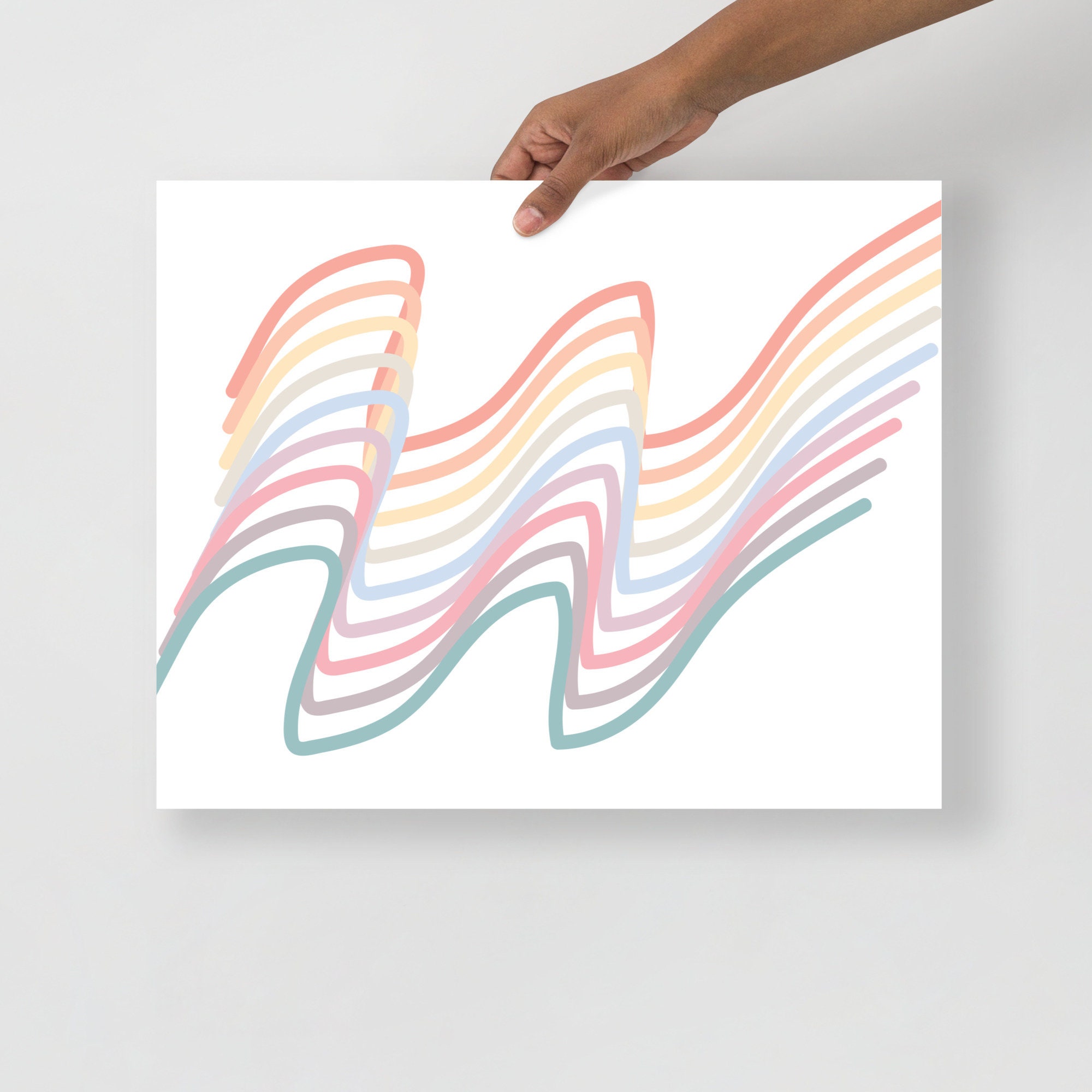 Ombre Wave Art Print Ombre Print Wave Print Rainbow Art - Etsy