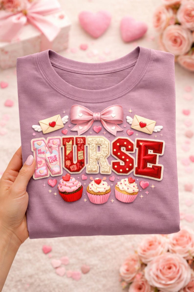 Valentine Nurse PNG, Preppy Nurse Valentine PNG, Pink Red Heart ...