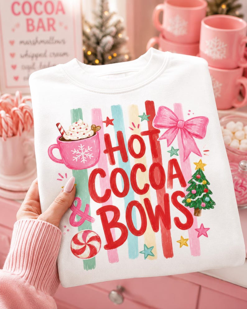 Retro Pink Christmas PNG Bundle, Cute Christmas Apparel Design ...