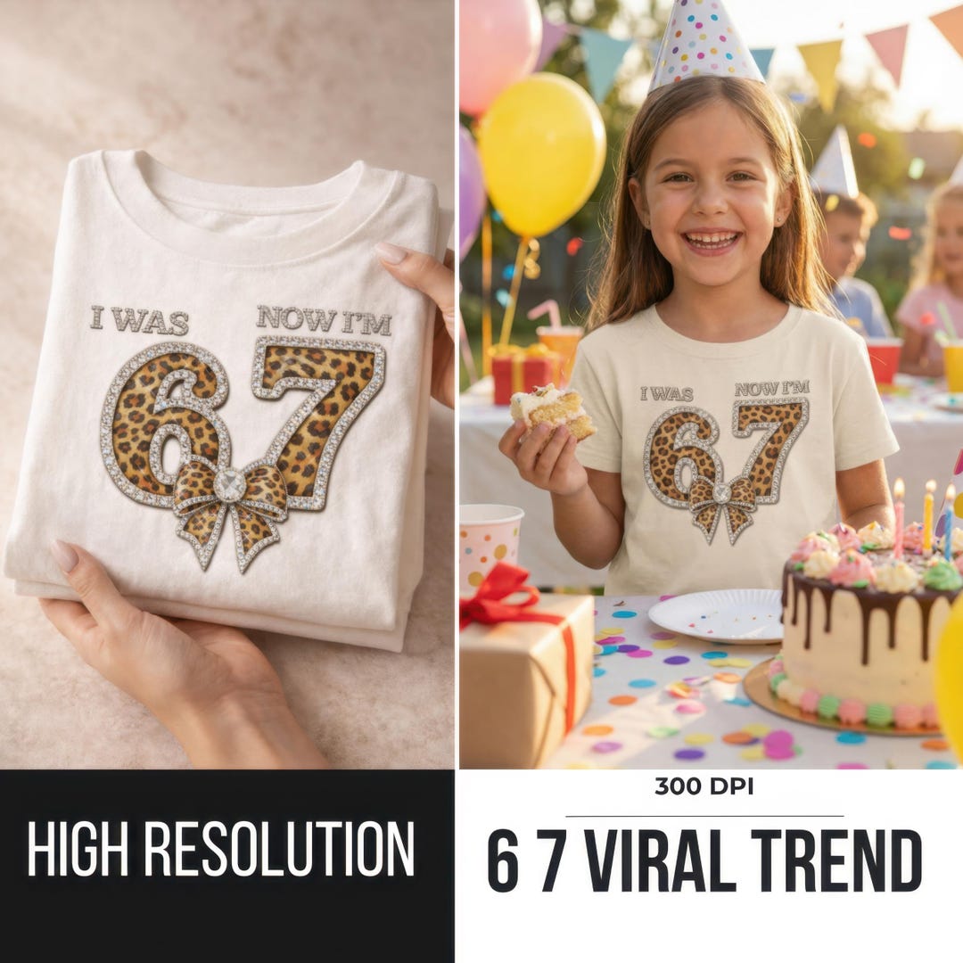 Funny 67 Meme PNG, I Was 6 Now I'm 7, 7 Year Old Birthday, I Was 6 Now ...