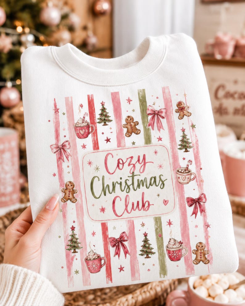 Retro Pink Christmas PNG Bundle, Cute Christmas Apparel Design ...