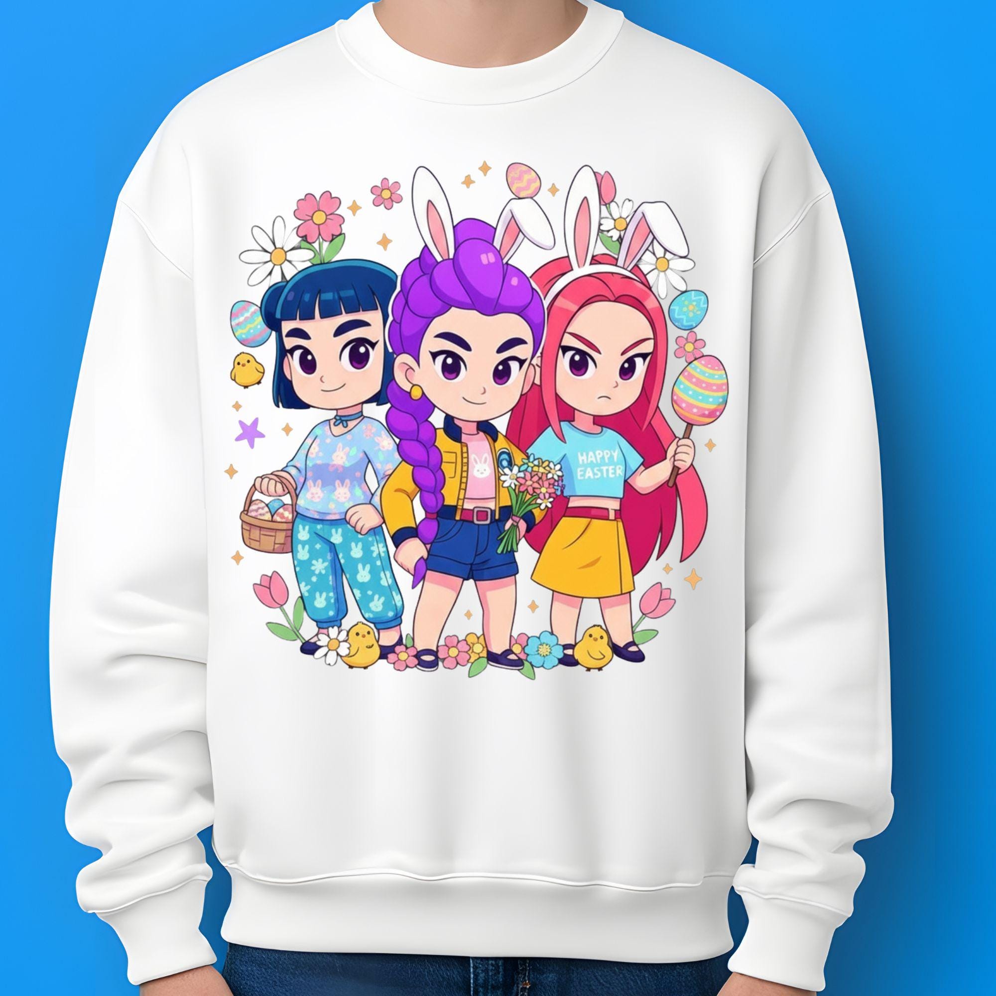 Huntrix Easter Day PNG Bundle, Happy Easter Day Png, Kpop Huntrix ...