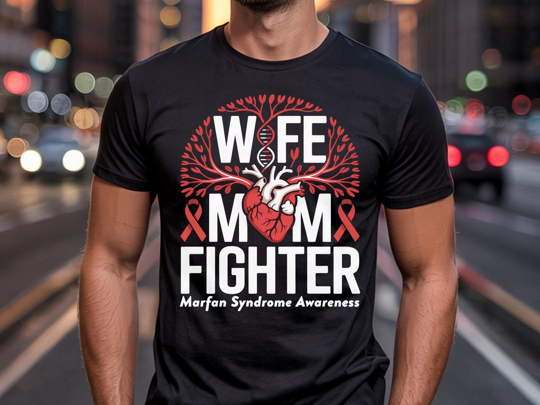 Wife Mom Fighter PNG, Marfan Syndrome Awareness PNG, Red Ribbon Heart ...