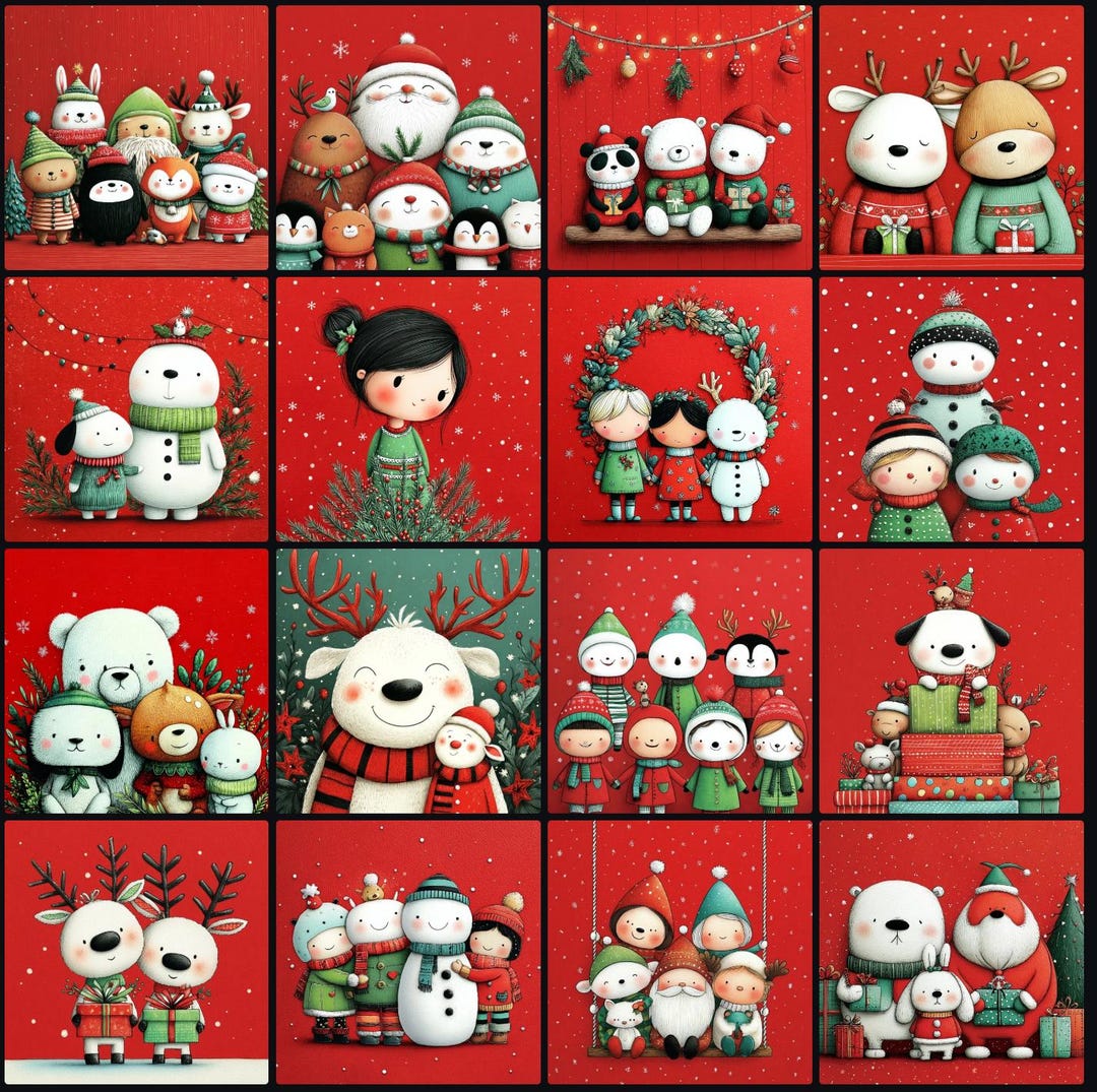 Cozy Christmas Companions Clipart Set - Etsy