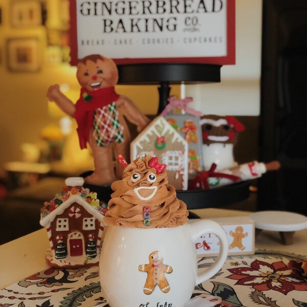Gingerbread Mug Topper - Etsy