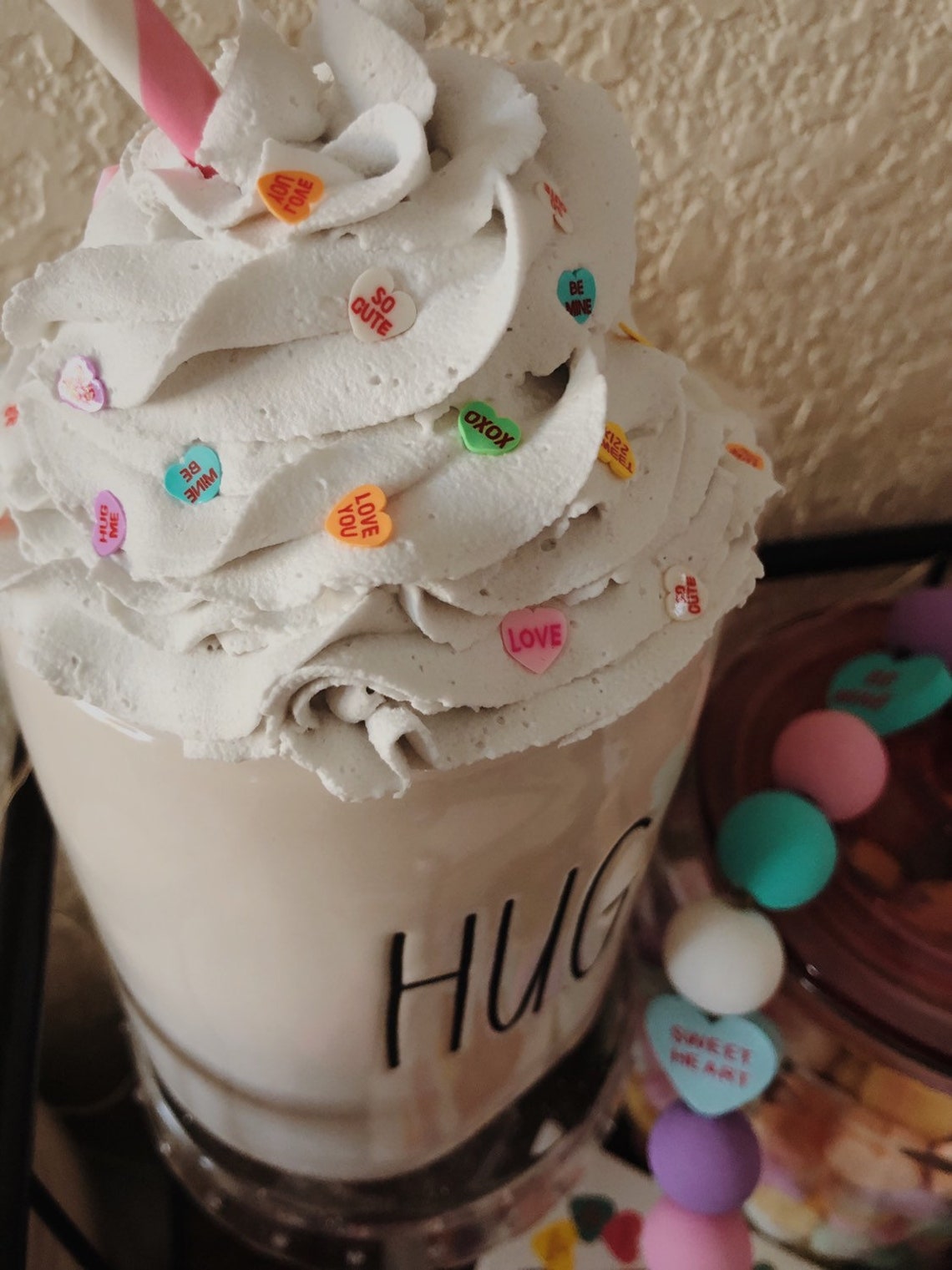 Conversation Hearts Mug Topper | Etsy