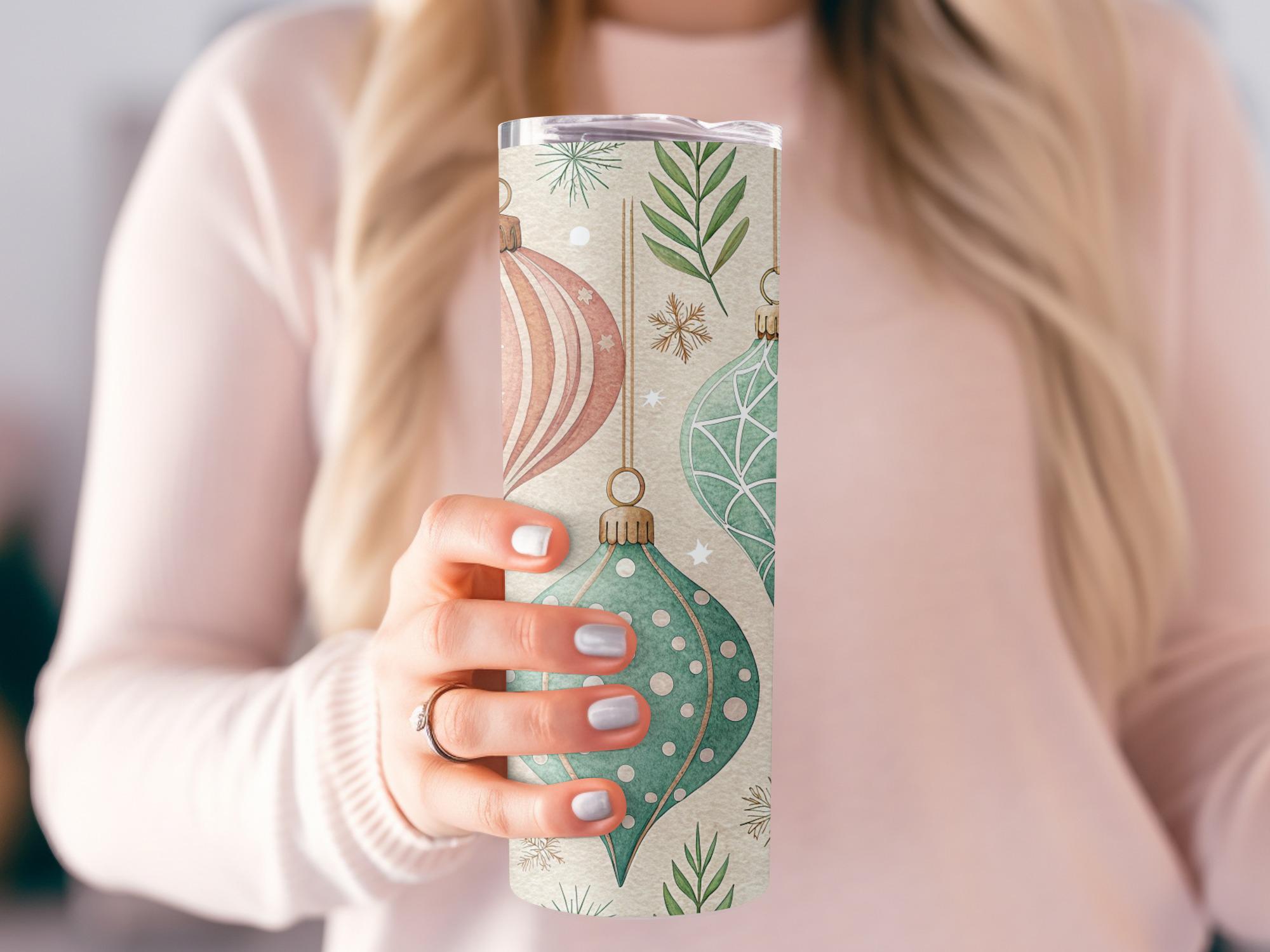 Watercolor Christmas Ornament Seamless Pattern, Festive Holiday Digital ...