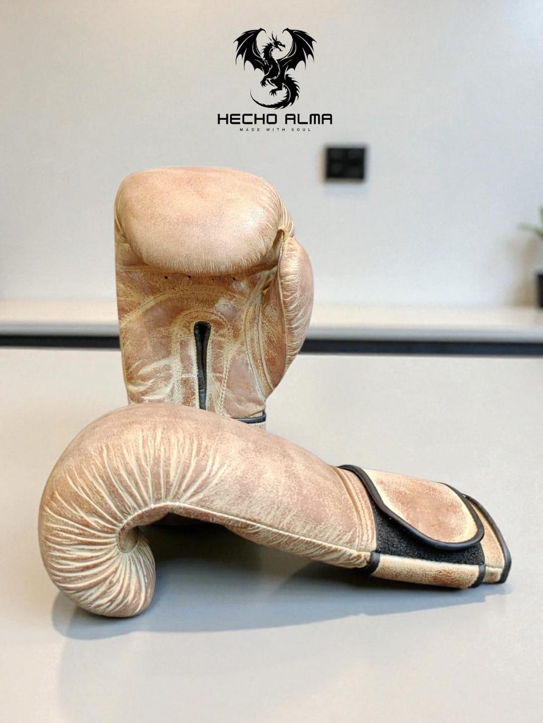 Vintage Brown Rustic Color Leather Boxing Gloves: Sparring and Training ...