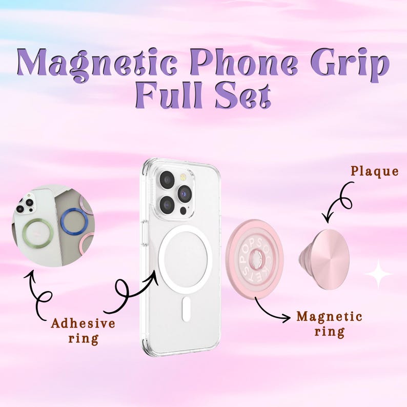 Bat Swarm Hologram Magsafe Phone Grip: Halloween Bat Heart Shape ...