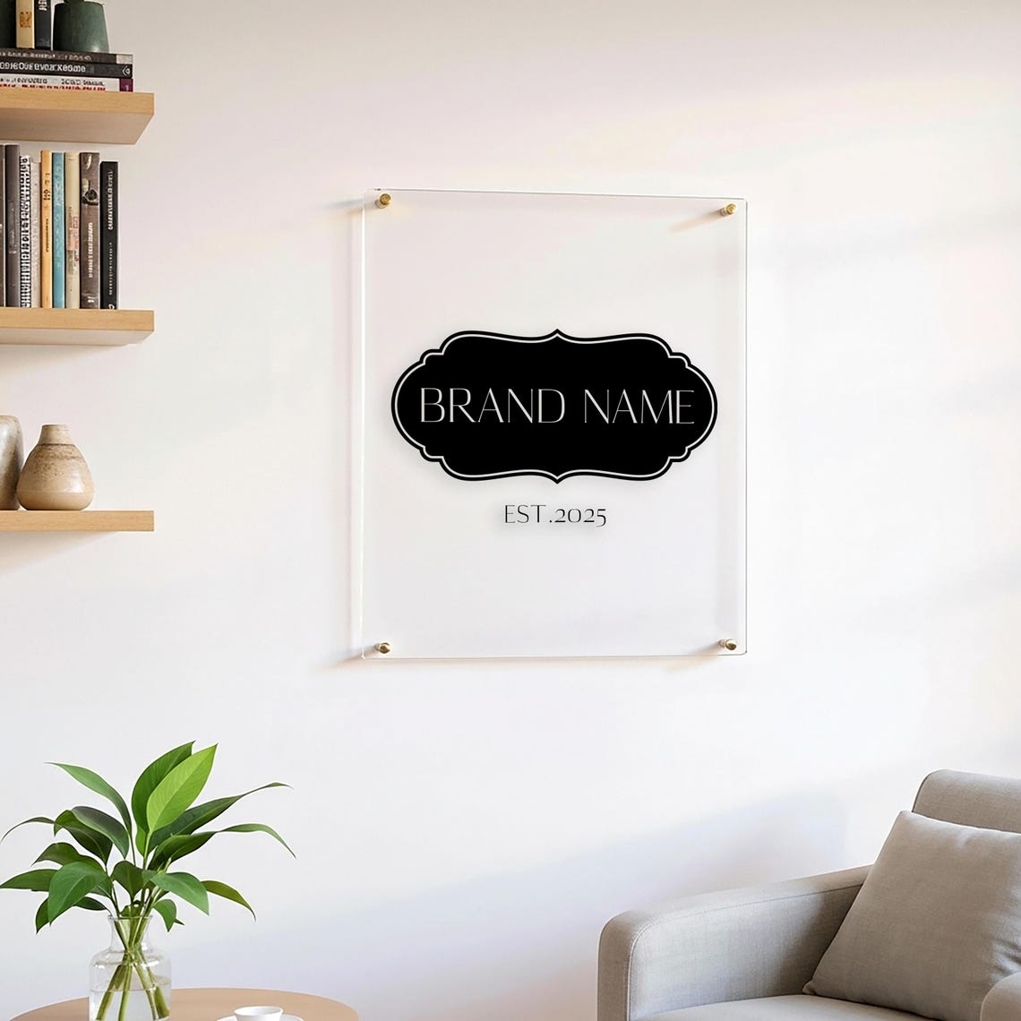 Custom Acrylic Logo Sign, Business Name Sign, Personalized Wall Art ...