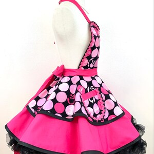 Polka Dot Barbie Apron, Retro Apron, Hot Pink /black Women's Apron - Etsy
