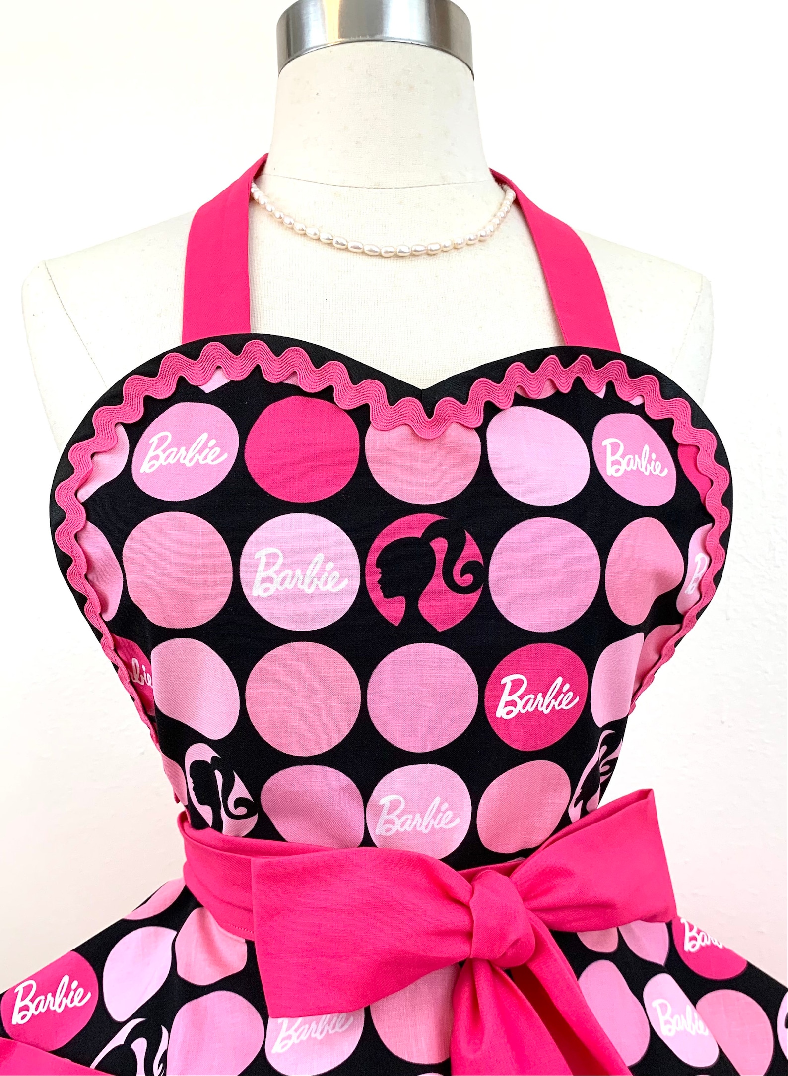 Polka Dot Barbie Apron Retro Apron Hot Pink /Black | Etsy