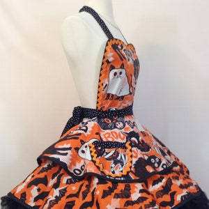 Scaredy Cats Halloween Apron, Pin up Apron Halloween Party Retro Apron ...