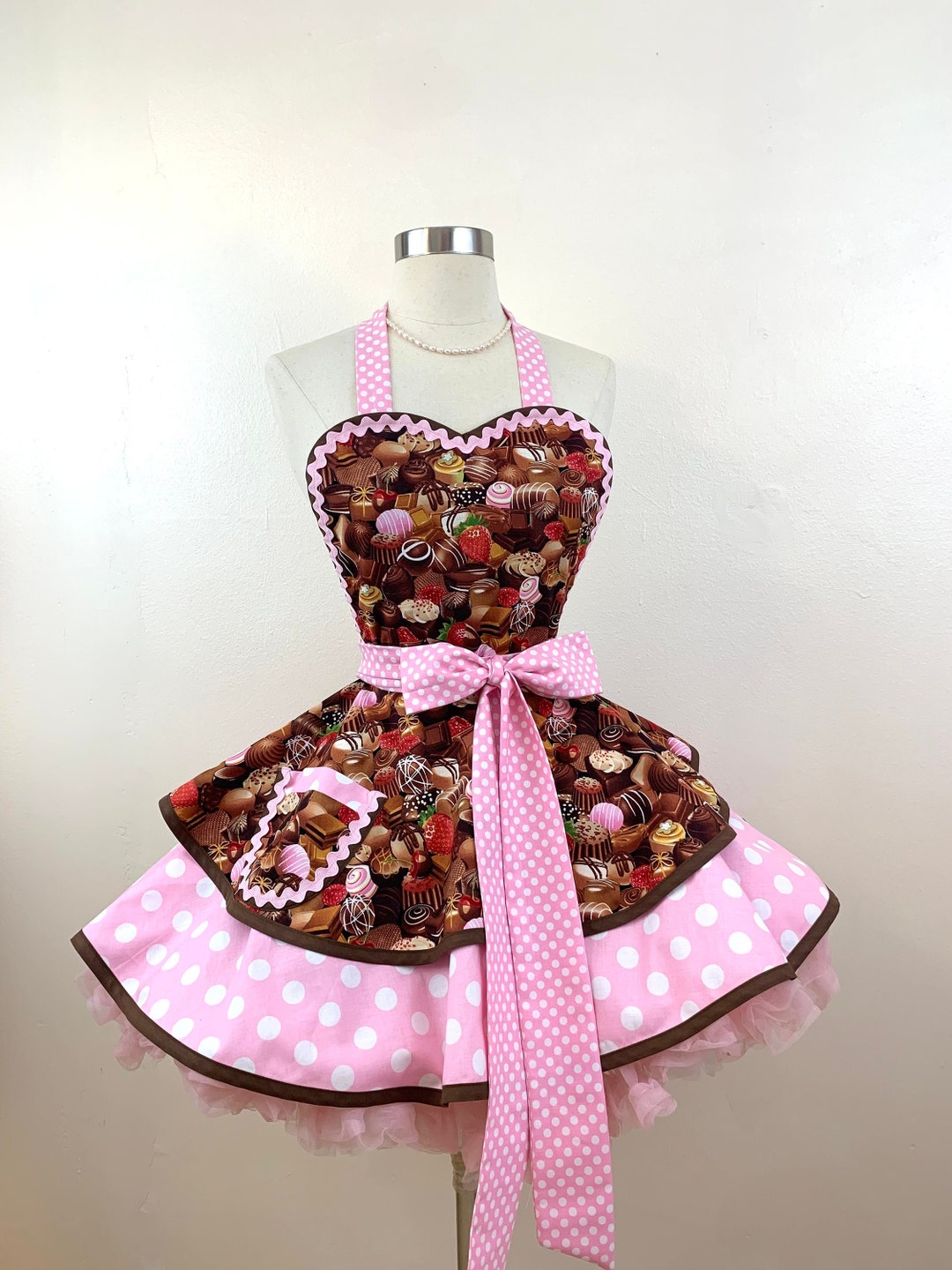 Chocolate Dreams Apron - Chocoholic Women's Apron, Valentine Apron ...